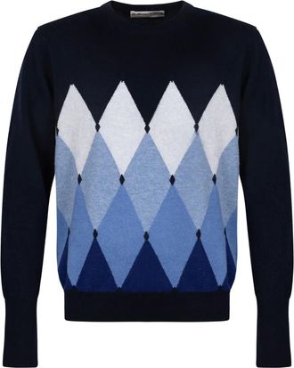 Ballantyne pull &agrave; motif de losanges - Bleu