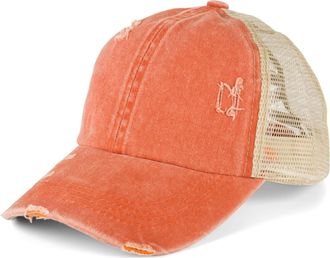 styleBREAKER Cap Ponytail Baseball Cap Used Look mit Mesh Einsatz
