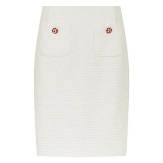 Dolce & Gabbana Tweedrock mit Schmuckkn&ouml;pfen - - Skirts - Damen - Wei&szlig; - L