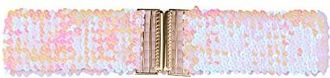 Allegra K Ceinture de taille élastique pour femmes, décoration de paillettes, boucles de verrouillage en métal, ceintures pour robes Coloré 60cm/23.62