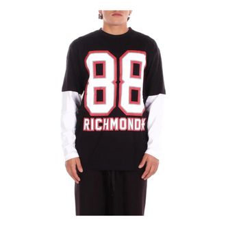John Richmond Langarm-T-Shirt mit 88 Print - - Tops - Herren - Schwarzk - M