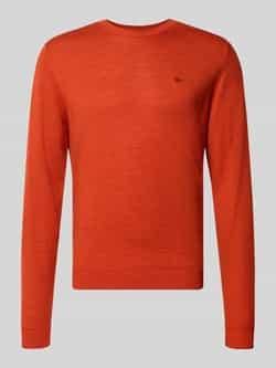 Fynch-Hatton Regular Fit Strickpullover aus Wolle mit Rundhalsausschnitt