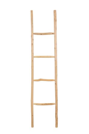 Biscottini International Handtuchleiter für Badezimmer, 170 x 4 x 37 cm, dekorative Leiter aus Holz, Handtuchleiter, aus Holz, zum Aufhängen von Handtüchern, Metall, Bambus