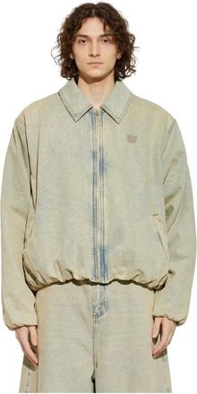 Misbhv Misbhv, Homme, Vestes, Bleu, Taille: XL Veste Bomber en Denim D&eacute;lav&eacute; au Sable