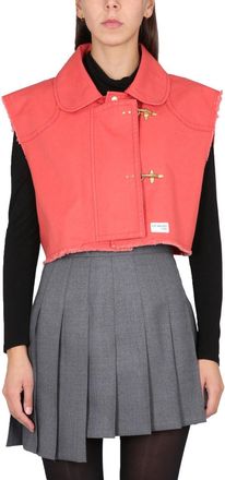 Fay Snap Button Cotton Waistcoat - Red