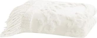 Madison Park Chloe 100% Baumwolle, getuftetes Chenille-Design mit Fransenquaste, elegant, schick Leichter, atmungsaktiver Bezug, luxuriöse Sommerdecke im Landhauss