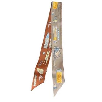 Generico écharpe européenne femme accessoire soie motif petites fleurs brisées, Or, 90X5CM