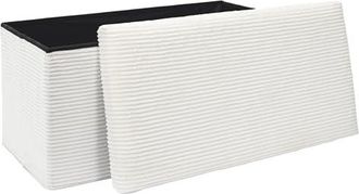 The Home Deco Factory HD0279, Cotele Scott Beige Faltbare Banktruhe, Weichheit, Möbel, Sitz, Faltbare Truhe und Bank, 76x38x38 cm, Sitzhöhe 38 cm, Beige