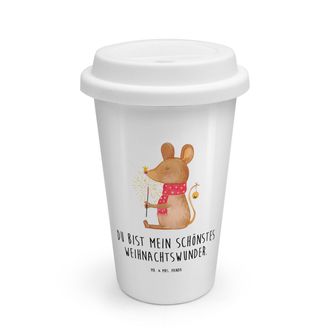 Mr. & Mrs. Panda To Go Becher Maus Weihnachten - Geschenk, Frohe Weihnachten, Advent, Isolierbecher, Weihnachtsmotiv, Kaffee to go Becher, Nikolaus