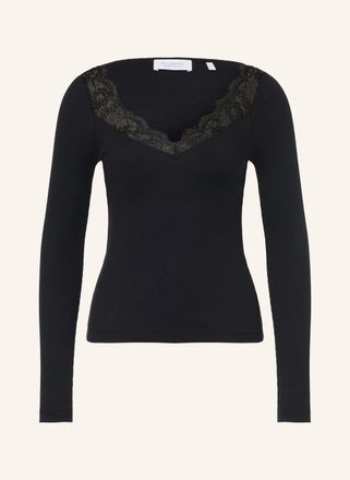 Rich & Royal Longsleeve Mit Spitze schwarz