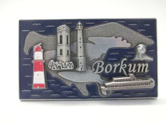 Generic Borkum Magnet Metall Souvenir Germany Ostfriesland 7,5 cm