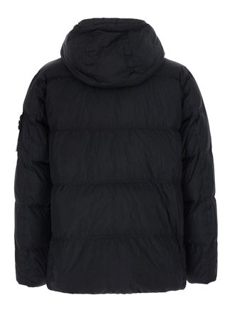 Stone Island Mens Down Jacket Crinkle Black Polyamide Padded &
