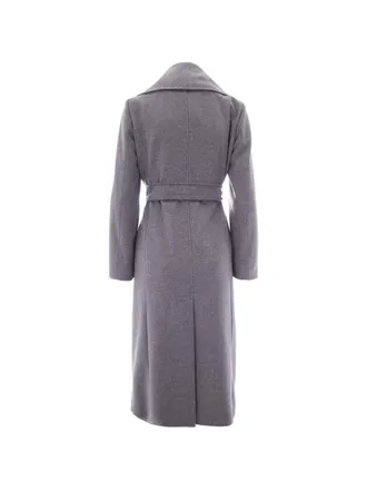 Max Mara Womens Wrap Coat Loriana Grey Wool Virgin Wool; Lining: Viscose