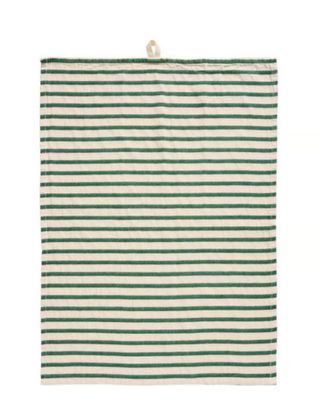 Ib Laursen Geschirrtuch Eske Natur m/dunkelgr&uuml;nen Querstreifen B: 50 L: 70