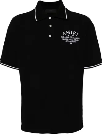 Amiri Homme, Tops, Noir, Taille: XL Polo &agrave; logo brod&eacute;