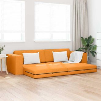 vidaXL Vidaxl - Canap&eacute;-lit Jaune fonc&eacute; 245 x 78 x 77 cm tissu