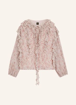 HUGO BOSS Blusenshirt Borma Mit Volants rosa
