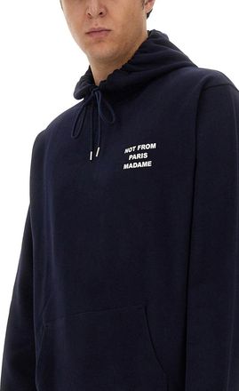 Dr&ocirc;le de Monsieur Slogan Cotton Sweatshirt - Blue