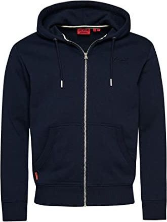 Superdry Essential Logo Zip Hoodie Sweat-Shirt pour Homme, Bleu Marine (Eclipse Navy), L