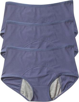 Generic Sous-v&ecirc;tements physiologiques de couleur unie pour femme - Sous-v&ecirc;tements en maille respirante - 3 pi&egrave;ces - Pantalon chaud d&eacute;contract&eacute;, BU4., 7XL