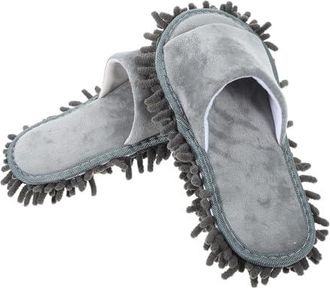 Frcolor Pantoufles de Nettoyage pour Sol Hiver &agrave; Semelle Chenille Antid&eacute;rapante Pantoufles Lavables pour Femmes Design Ouvert Aux Orteils Pratiques et Confort