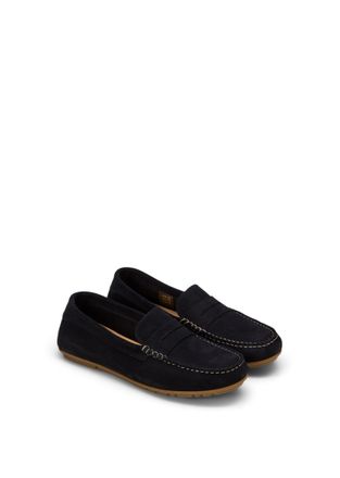 Marc O'Polo Mokassin MARC OPOLO Selma, Damen, Gr. 39, dunkelblau, Veloursleder, unifarben, Schuhe Mokassin, Slipper, Schlupfschuh, Loafer mit Memory Foam-Innensoh