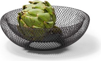 Philippi MESH Schale Flach - dekorative Schale mit doppelwandigem Gittergeflecht - die Schale ist Teil der MESH Serie