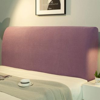 Generic Dehnbarer staubdichter Bettkopfteil Bezug Schutz in voller Gr&ouml;&szlig;e und einfarbigem Kopfteil Bezug Schutz f&uuml;r Schlafzimmerdekoration Lila Volle L&auml;nge: 11
