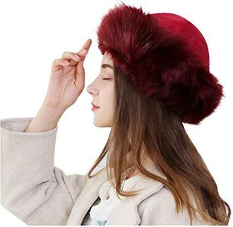 Generic Chapeau mongol chaud pour femme - Cache-oreilles - Solide - Pour lhiver - En laine &eacute;paisse - Casquette de baseball A S, bordeaux, Taille unique