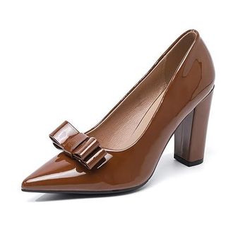 Generic Escarpins &agrave; bout pointu pour femme - Couleur unie - Style d&eacute;contract&eacute; et polyvalent - Pour f&ecirc;te de bureau, marron, 38.5 EU
