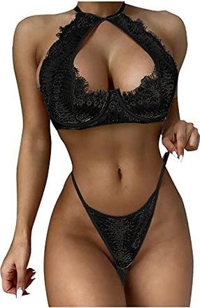 Generic Lingerie Sexy Femme Coquine Hot Lingerie Femme Une soir&eacute;e Coquine Pyjama Armatures + Jarretelles Dentelle Mode Nuit Sexy Tendance 2025