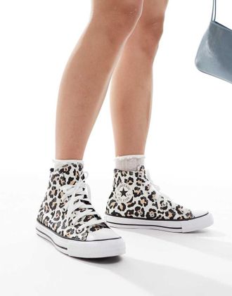 Converse Chuck Taylor All Star - Baskets montantes à imprimé léopard-Multicolore