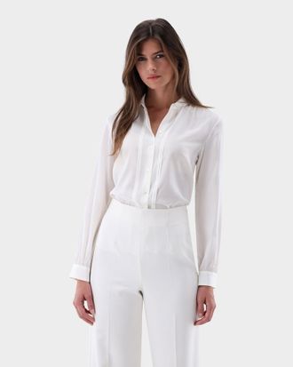 van Laack Bluse aus Seide mit Raffungen