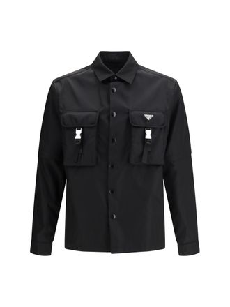 Prada Mens Shirt Re-Nylon Black Recycled Polyamide