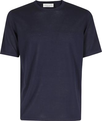 Roberto Collina Homme, Tops, Bleu, Taille: 3XL Girocollo MC Fondo in Tubolare