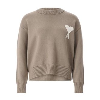 Ami Homme, Pulls, Brun, Taille: XS Maille ras du cou