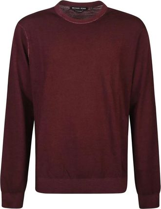 Michael Kors Homme, Pulls, Violet, Taille: L Pull Ras du Cou en Laine M&eacute;rinos