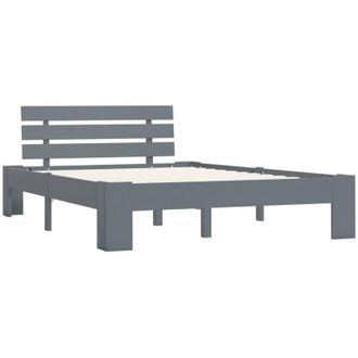 vidaXL Massivholzbett Grau Kiefer 140x200 cm Vidaxl