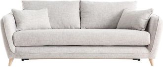 Miliboo Sofa skandinavisch 3 Plätze hellgrau-meliert creep