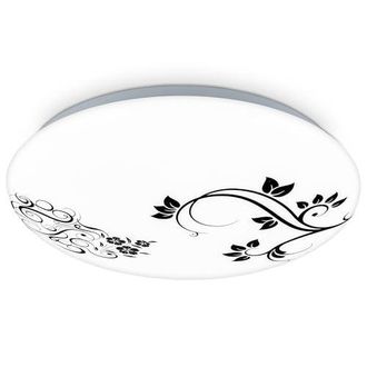 Briloner LED Deckenleuchte mit floralem Muster, 28 cm, neutralwei&szlig;es Licht, LED Deckenlampe, Lampe, Wohnzimmerlampe, Esszimmerlampe, K&uuml;chenlampe, Kinderzimmer,