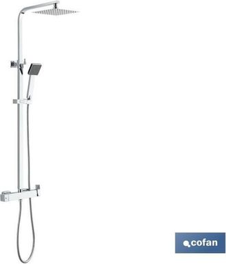 cofan Einhand-Duschs&auml;ule, quadratisches Design, 90-1,40 cm