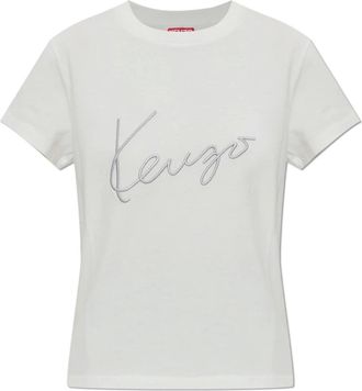 Kenzo Femme, Tops, Blanc, Taille: 42 FR Logo T-Shirt