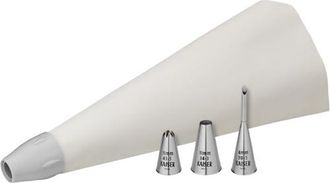 Original Kaiser Original Kaiser Inspiration Spritzbeutel Set 5-teilig, wiederverwendbarer Spritzbeutel mit Tüllen, Adapter und 3 Spritztüllen, kochfest, Schneidehilfs