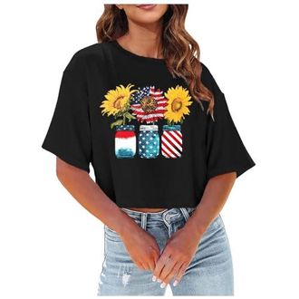 Generic Hauts courts d&eacute;t&eacute; graphiques pour femmes 2025 &agrave; manches courtes d&eacute;contract&eacute;s amples et tendance, coupe ample, mignon, demi-chemises danniversaire, pou