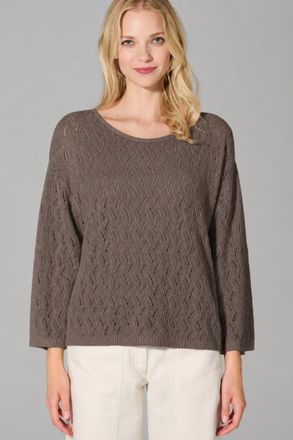 Hempage Hempage Damen vegan Pullover Openwork Dust Brown