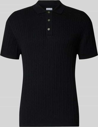 Jack & Jones Slim Fit Strick-Poloshirt mit Zopfmuster Modell EMIL