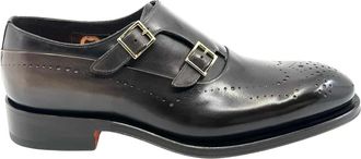 Santoni Homme, Chaussures, Brun, Taille: 42 EU Double Monk Strap