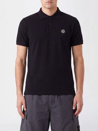 Stone Island Polo en piqu&eacute; de coton avec &eacute;cusson logo Compass