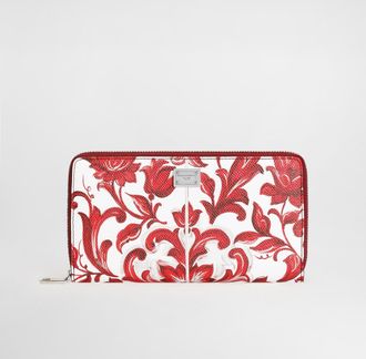 Dolce & Gabbana Geldb&ouml;rse Aus Kalbsleder Mit Majolika-print - Mann Geldb&ouml;rsen Und Kleinlederwaren Multicolor Onesize