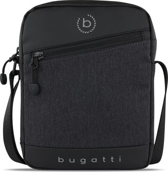 Bugatti Universum Umhängetasche für Herren, kleine schwarze Schultertasche, Mini Messenger Bag